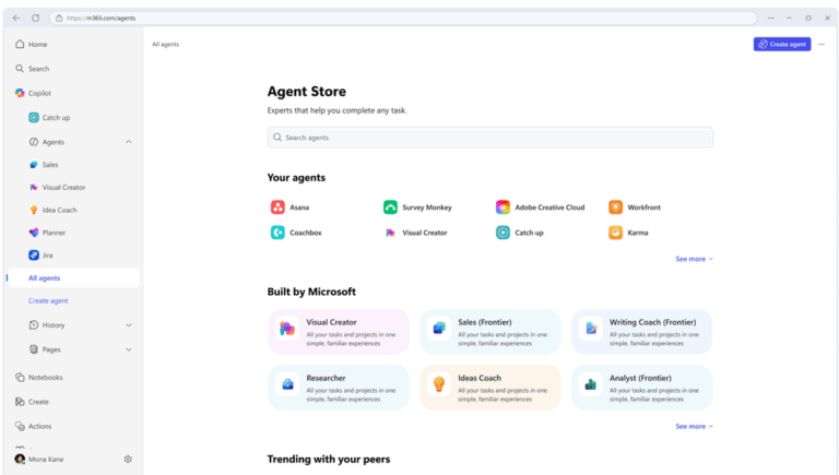 Agentes IA preconfigurados de Microsoft: listos para usar